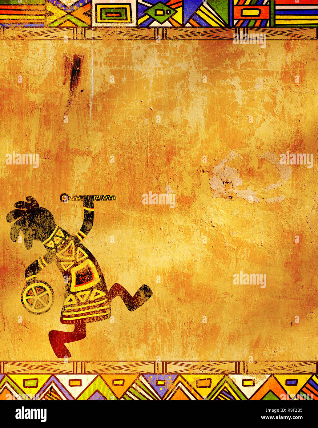 Dancing musician. African traditional patterns Stock Photo - Alamy