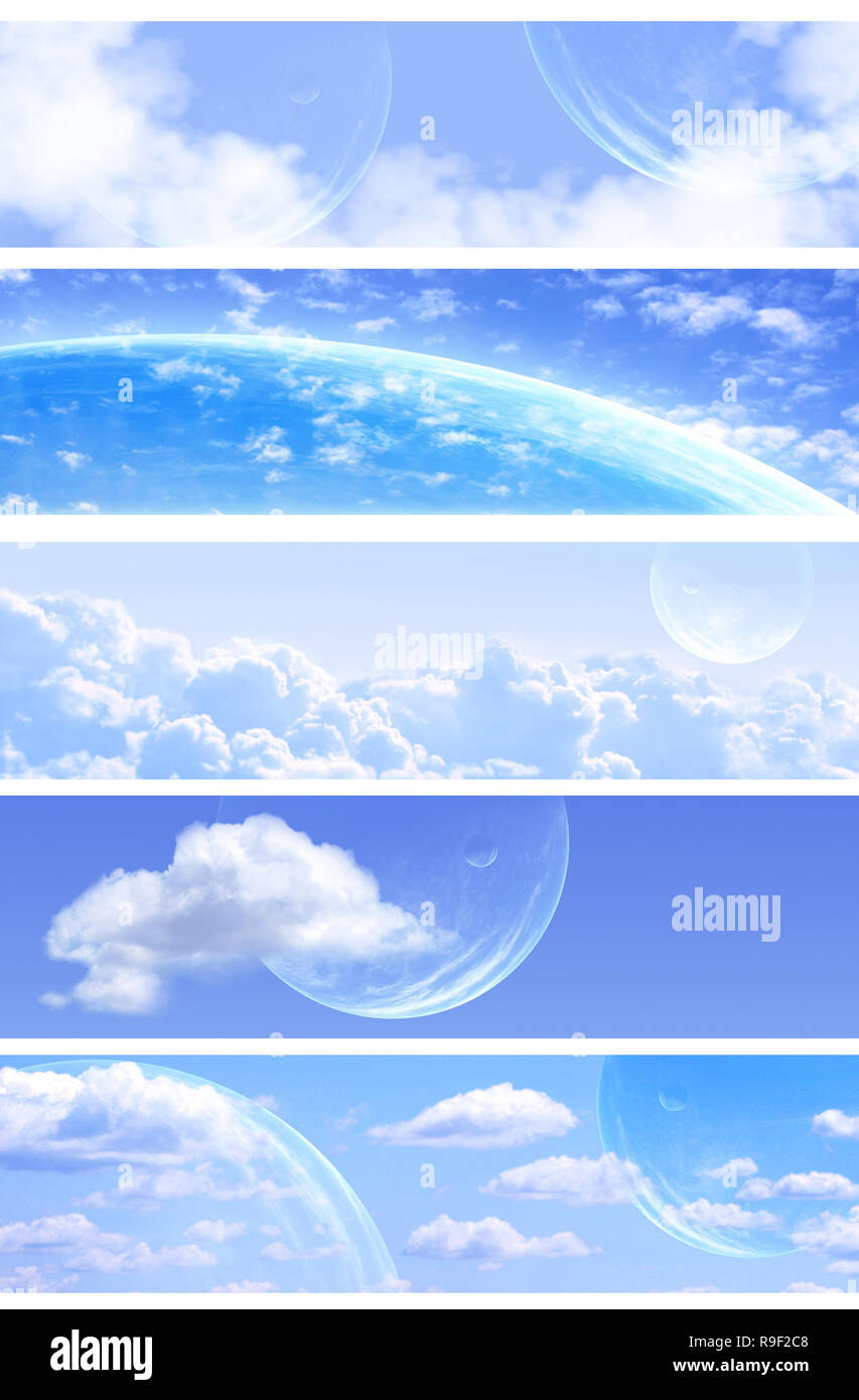 Collection of horizontal space banners Stock Photo - Alamy