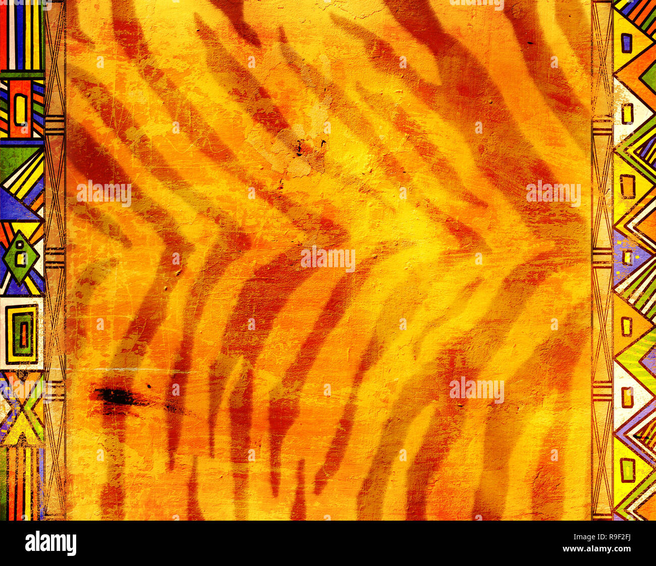 Grunge background with african traditional patterns Stock Photo - Alamy