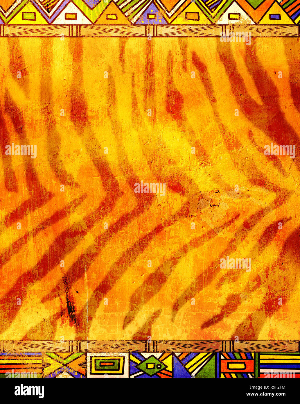 Grunge background with african traditional patterns Stock Photo - Alamy