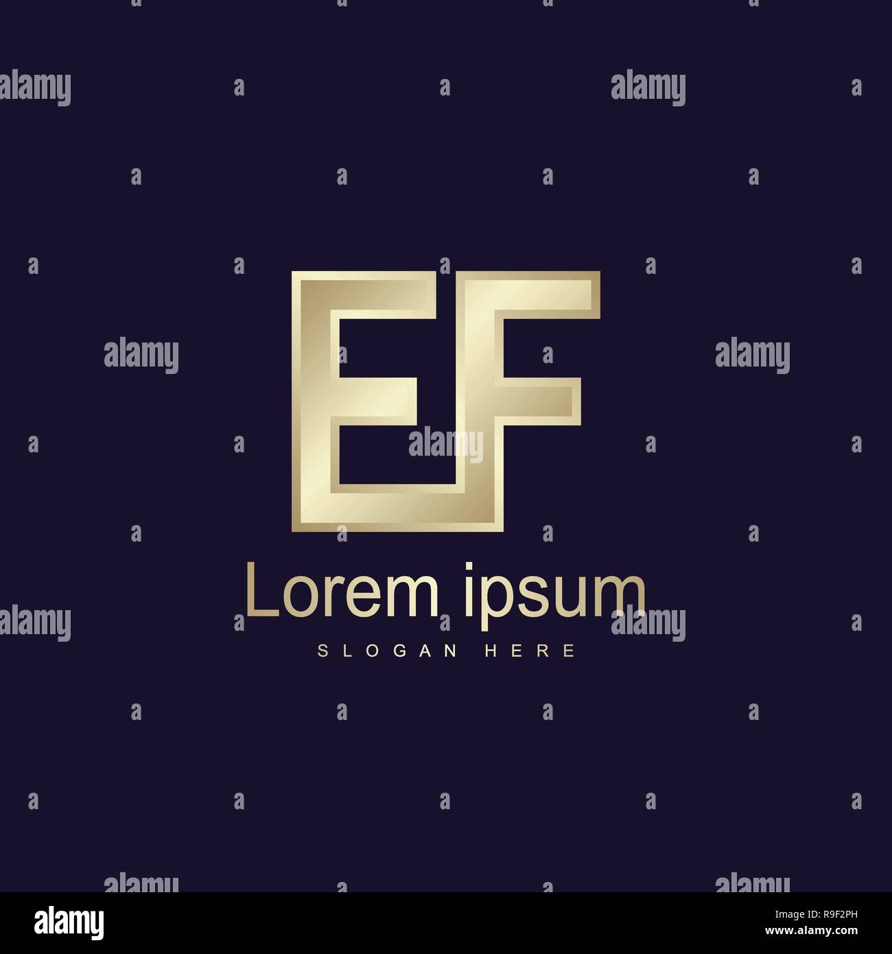 Initial Letter EF Logo Template Vector Design Stock Vector Image & Art ...