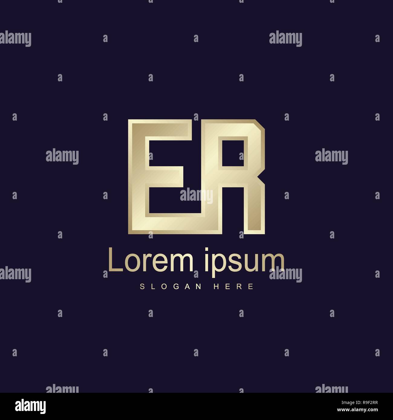 Initial Letter ER Logo Template Vector Design Stock Vector Image & Art ...