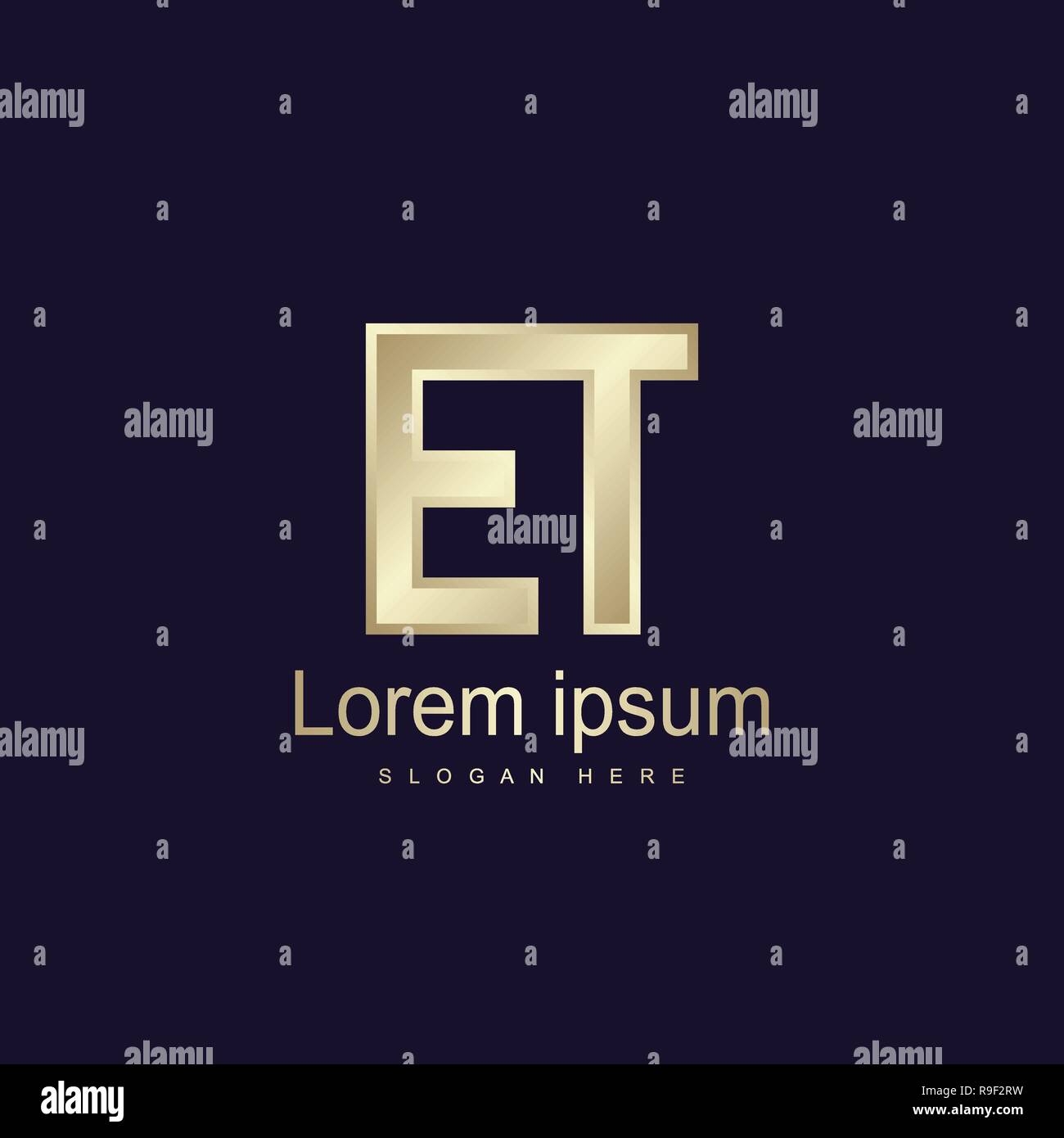 Initial Letter ET Logo Template Vector Design Stock Vector Image & Art ...
