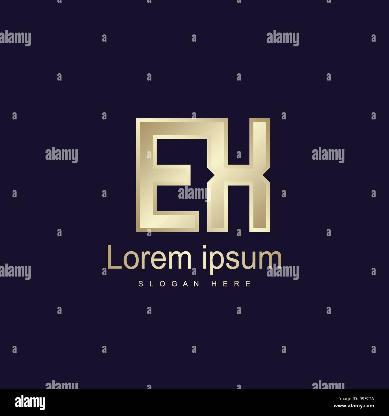 Initial Letter EX Logo Template Vector Design Stock Vector Image & Art ...