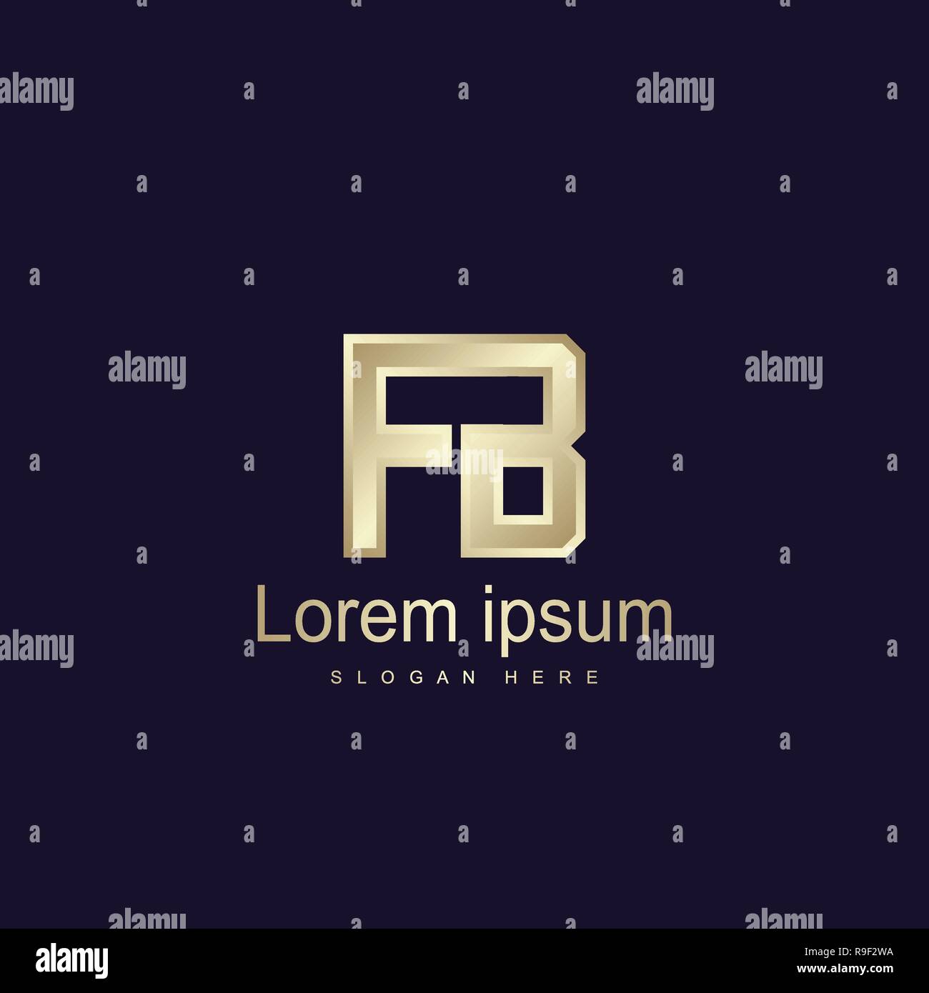 Initial Letter FB Logo Template Vector Design Stock Vector Image & Art ...