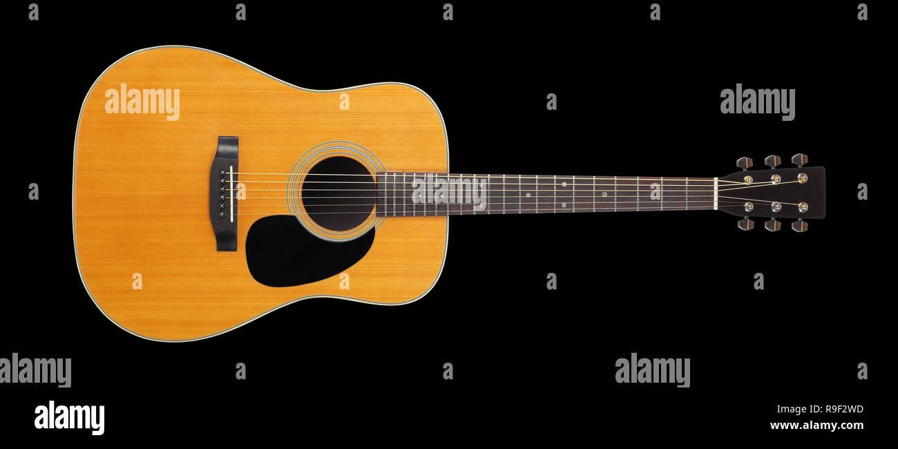 Musical instrument - Front view classic vintage acoustic guitar ...