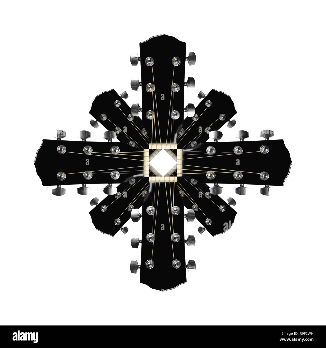 Musical instrument - cross from a headstock peghead black acoustic ...