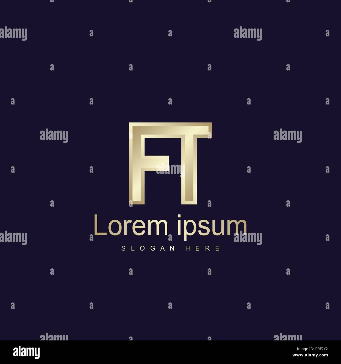 Initial Letter FT Logo Template Vector Design Stock Vector Image & Art ...