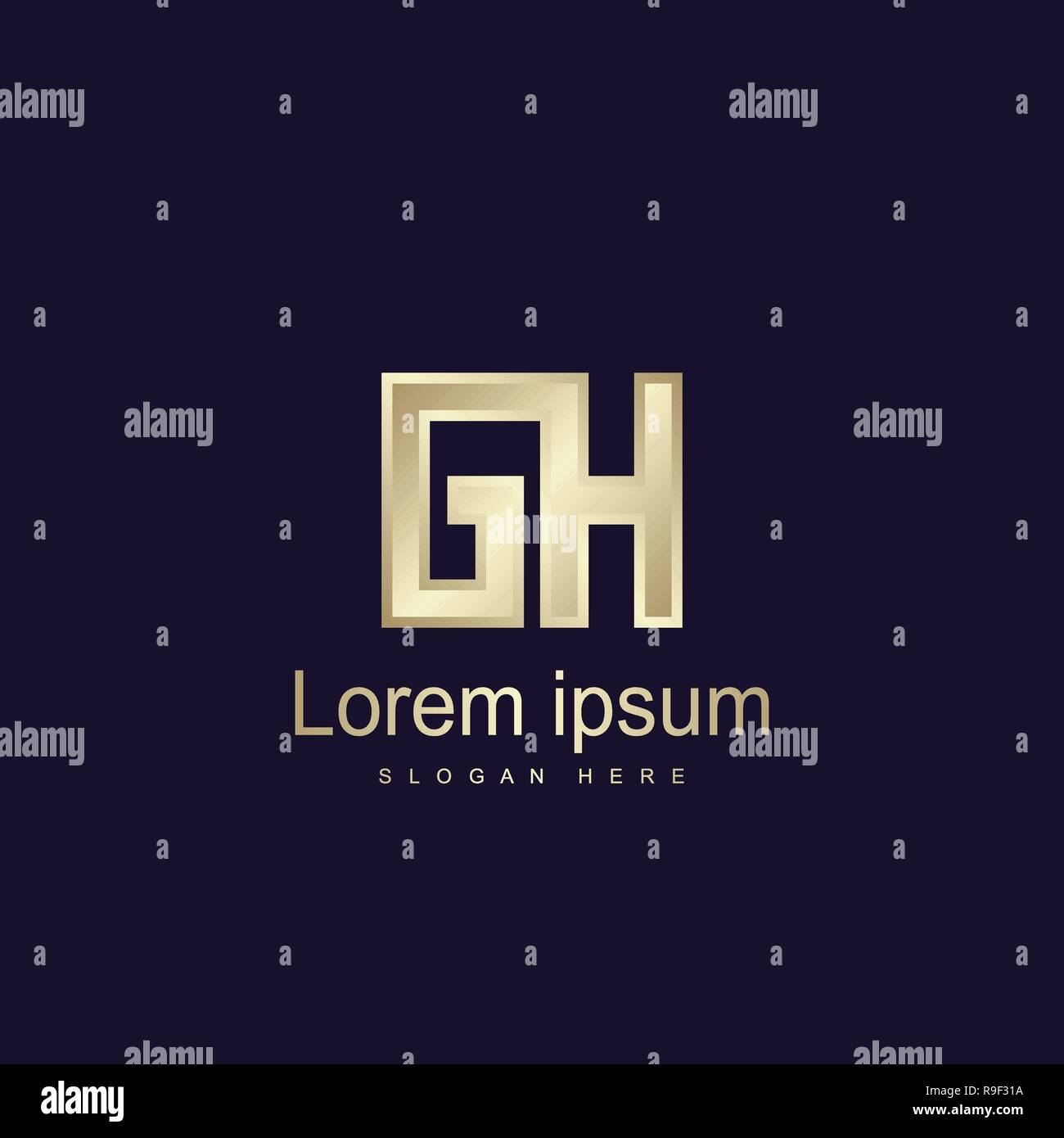 Initial Letter GH Logo Template Vector Design Stock Vector Image & Art ...