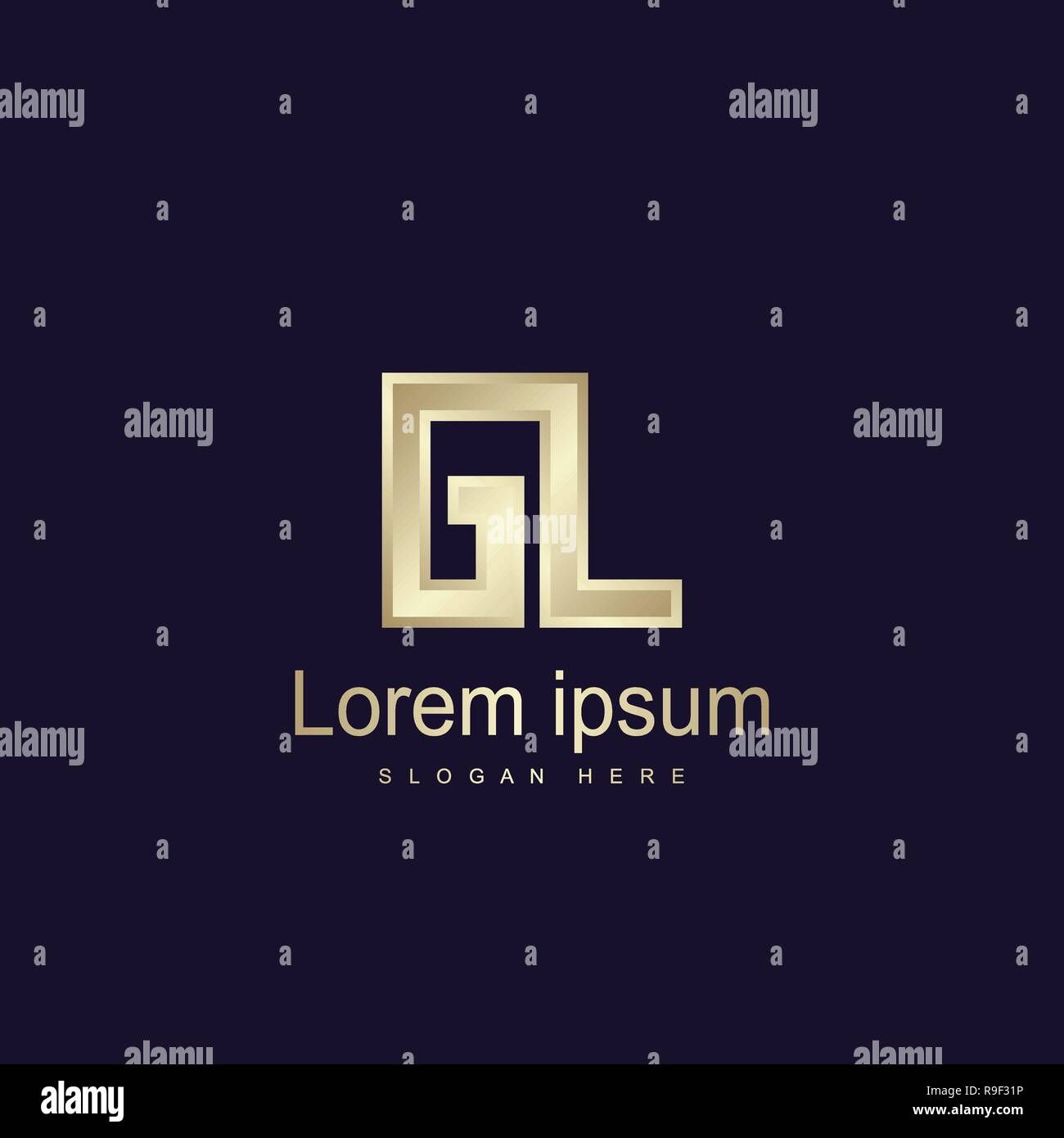 Initial Letter GL Logo Template Vector Design Stock Vector Image & Art ...