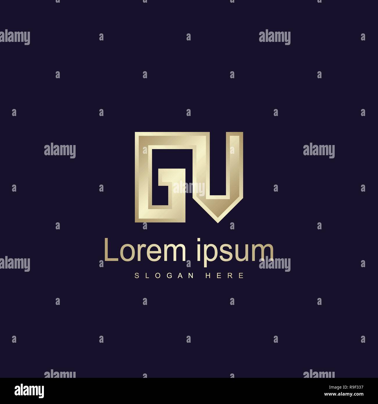 Initial Letter GV Logo Template Vector Design Stock Vector Image & Art ...