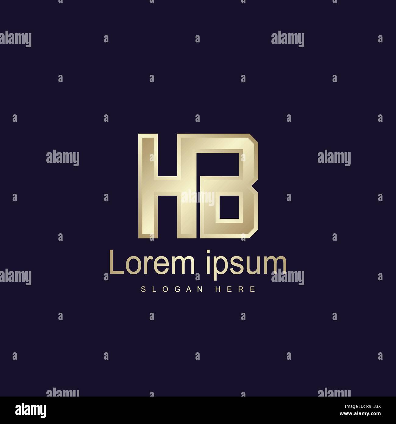 Initial Letter HB Logo Template Vector Design Stock Vector Image & Art ...