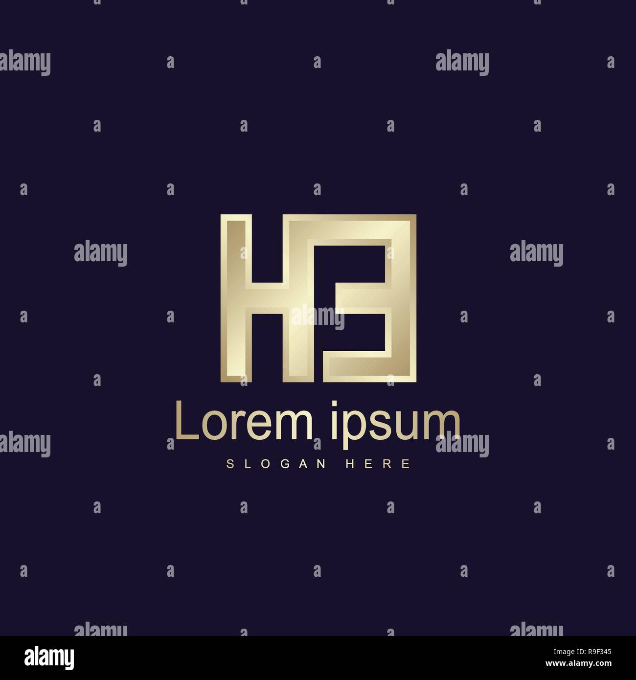 Initial Letter HE Logo Template Vector Design Stock Vector Image & Art ...