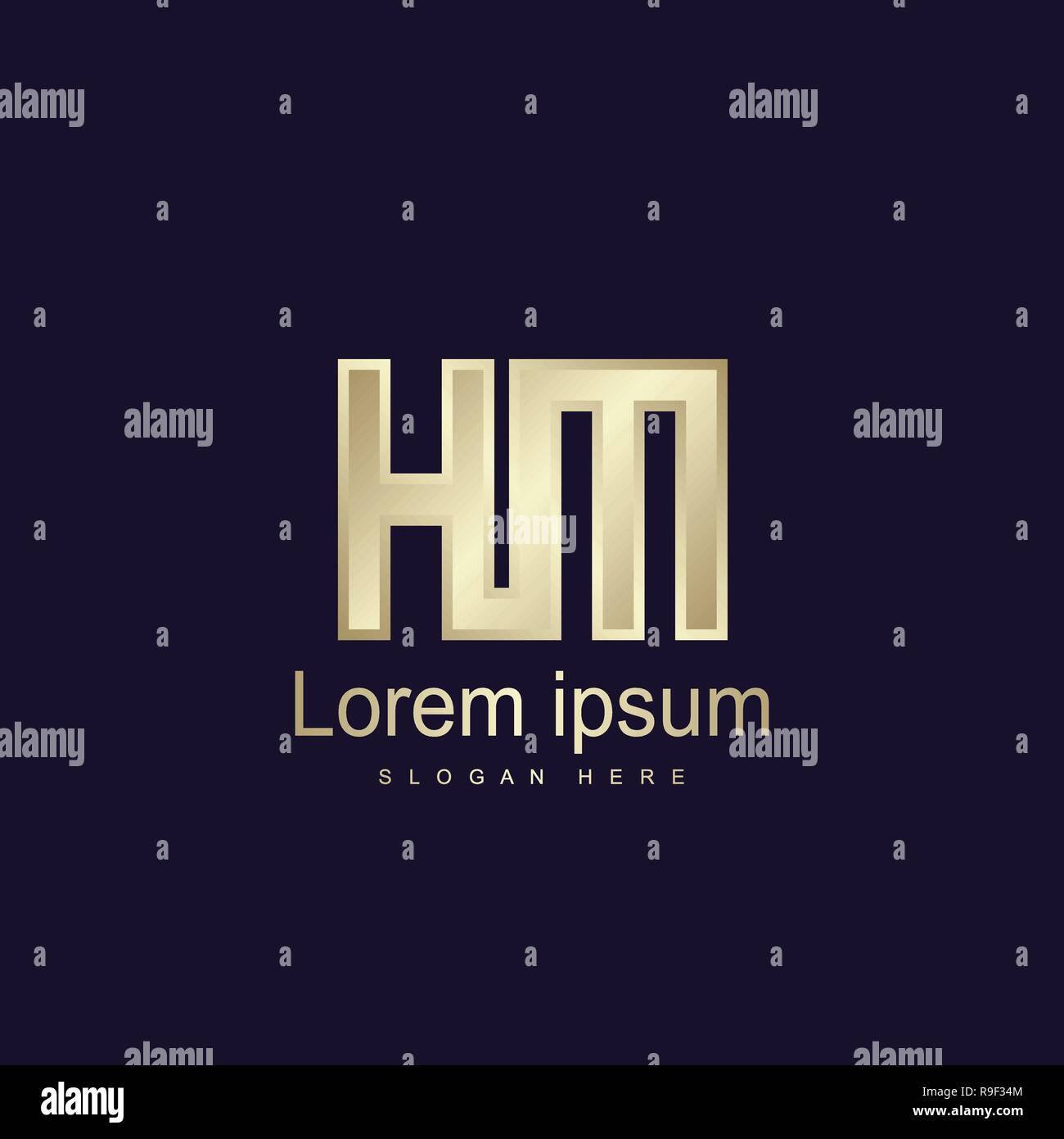 Hm letter design hi-res stock photography and images - Alamy