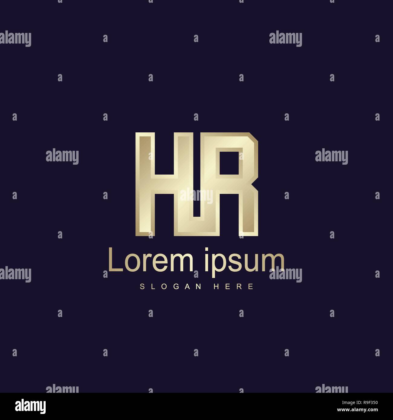 Hr minimal logo design hi-res stock photography and images - Alamy