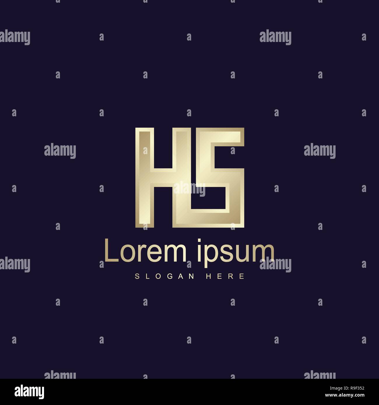 Initial Letter HS Logo Template Vector Design Stock Vector Image & Art ...