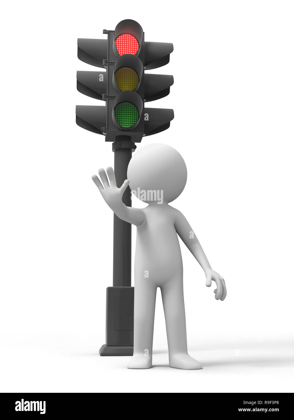 3d man stop sign illustration hi-res stock photography and images - Alamy