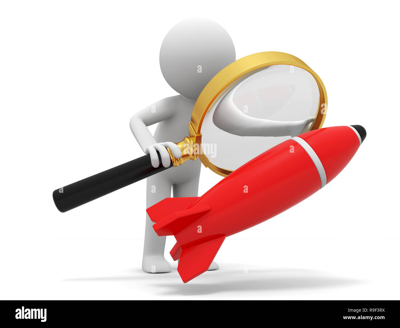 3d man magnifying glass red hi-res stock photography and images - Alamy