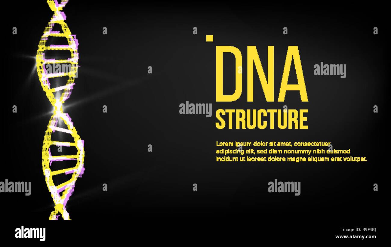 Dna Structure Vector. Biotechnology Concept. Biochemistry Flyer ...