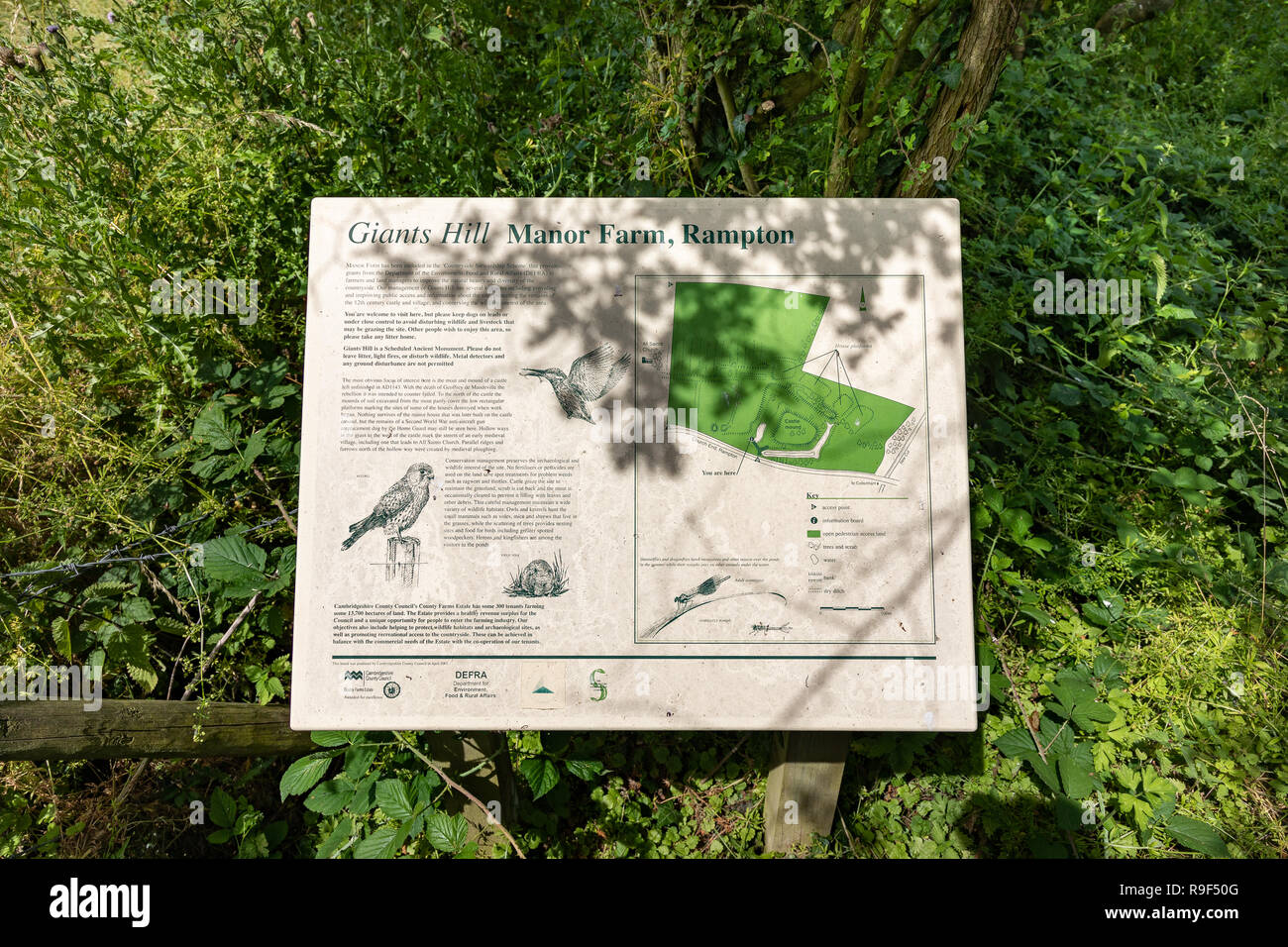 Giants Hill Medieval Castle, Rampton, Cambridgeshire , UK Stock Photo ...