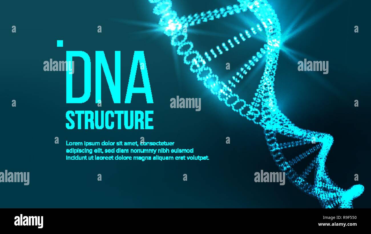 Dna Structure Vector. Evolution Symbol. Chemistry Cover. Microscopic ...