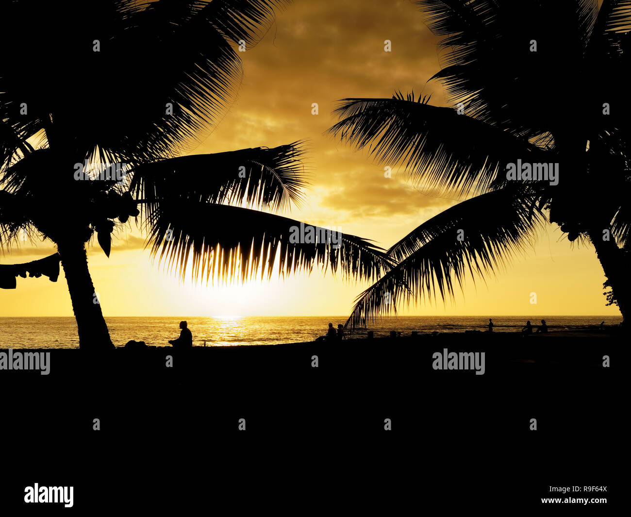 Hookena Beach Sunset Stock Photo - Alamy