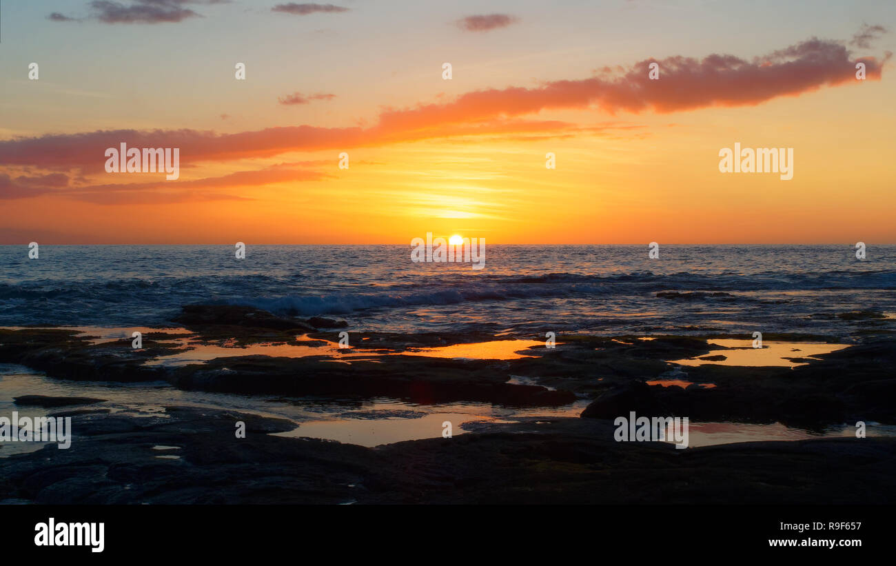 Hookena Beach Sunset Stock Photo - Alamy