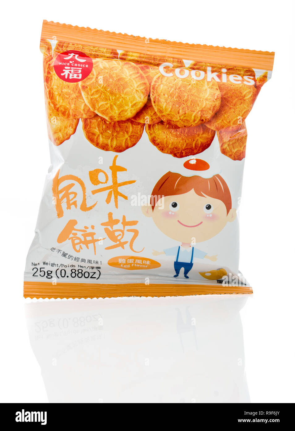 Winneconne, WI - 21 December 2018: A package of Cho Fu cookies in egg ...