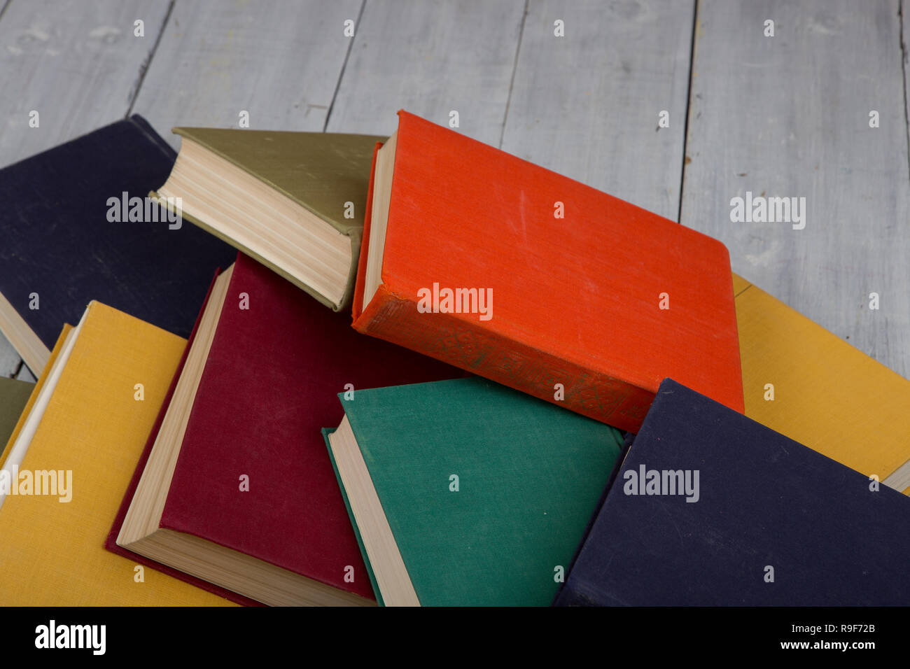 Back to school and education concept - top view of heap colorful ...