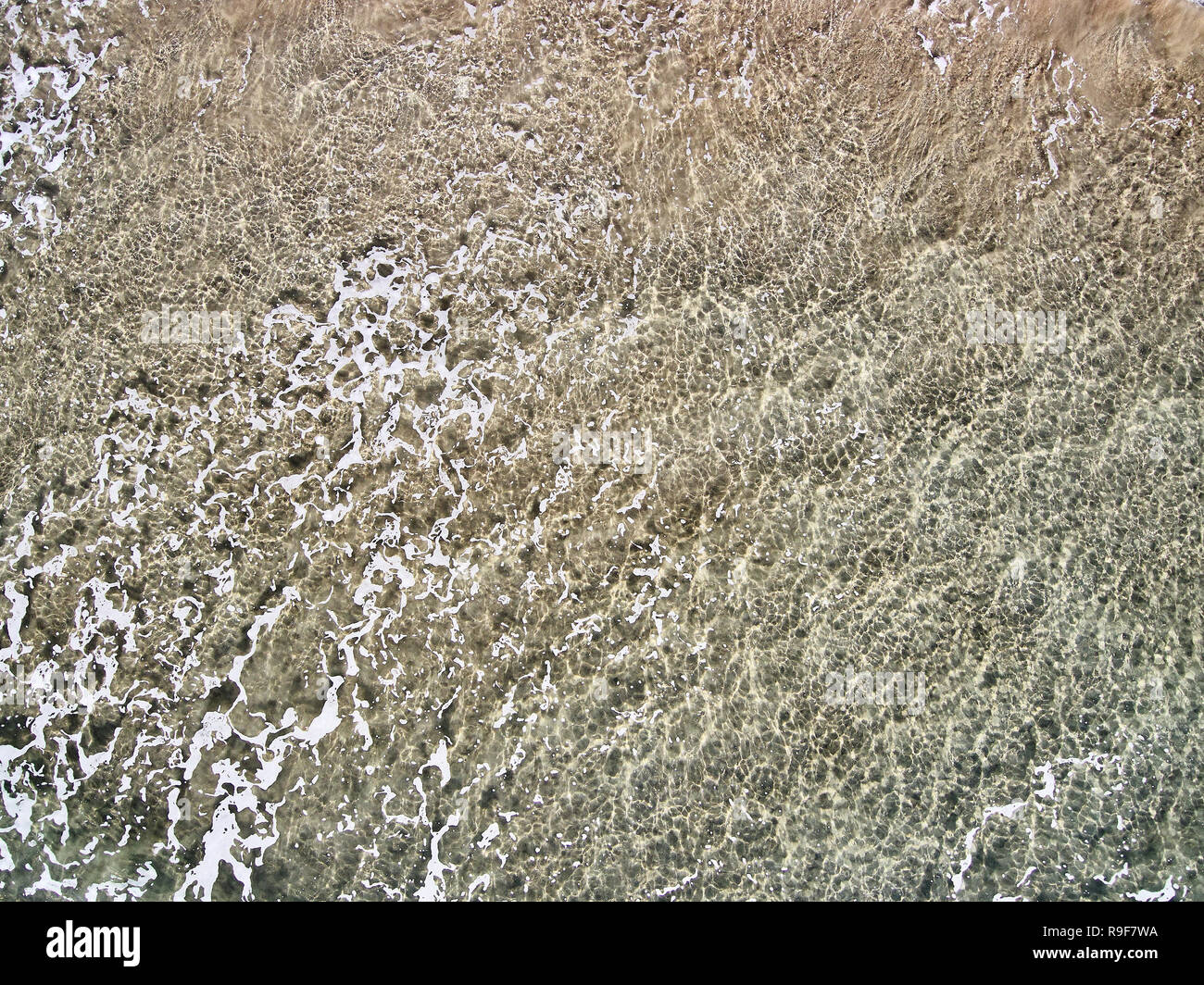 Aerial view of Granelli Beach, a seaside place in Sicily. The shot is ...