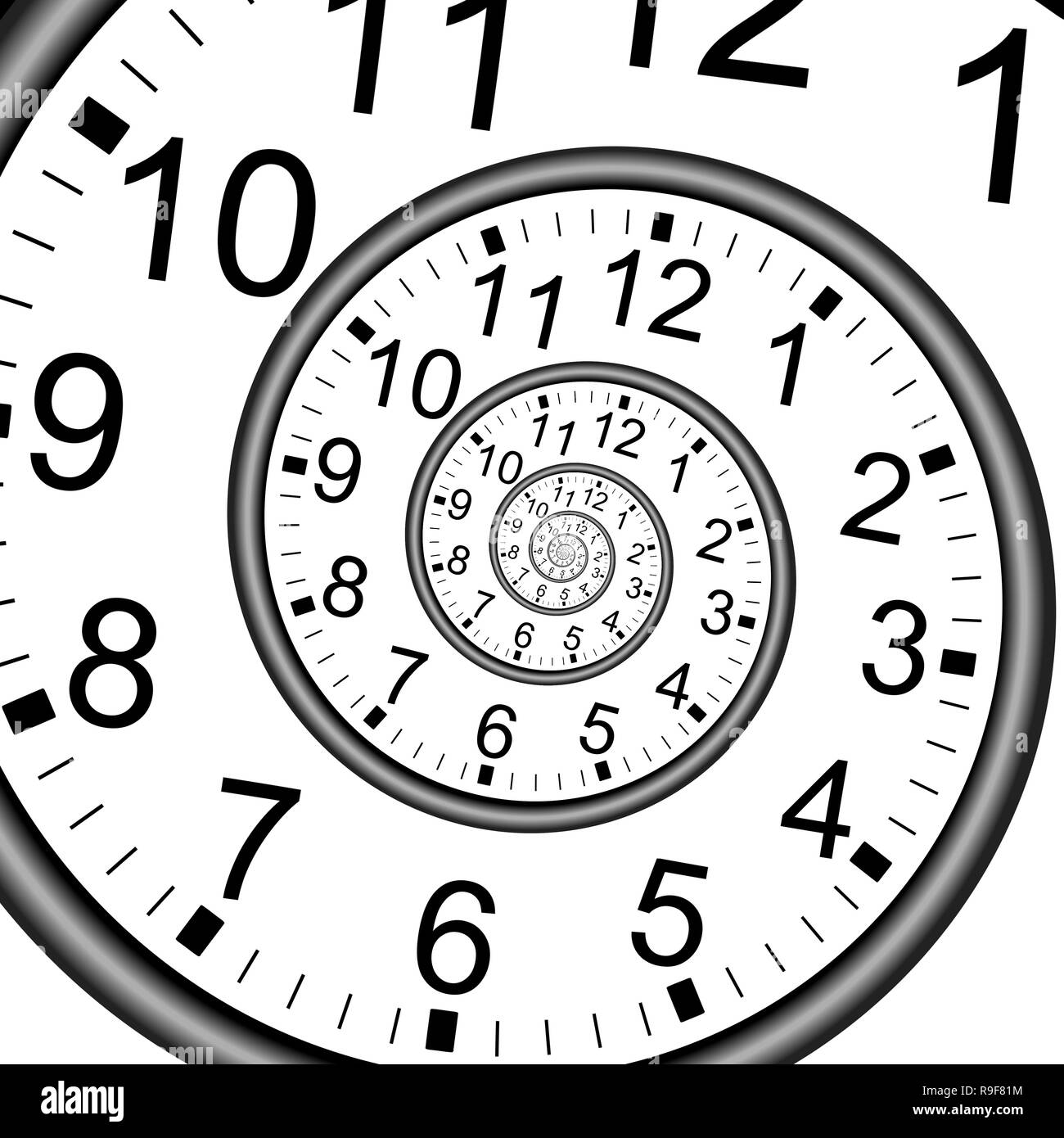 Infinity time spirals on white Stock Photo - Alamy