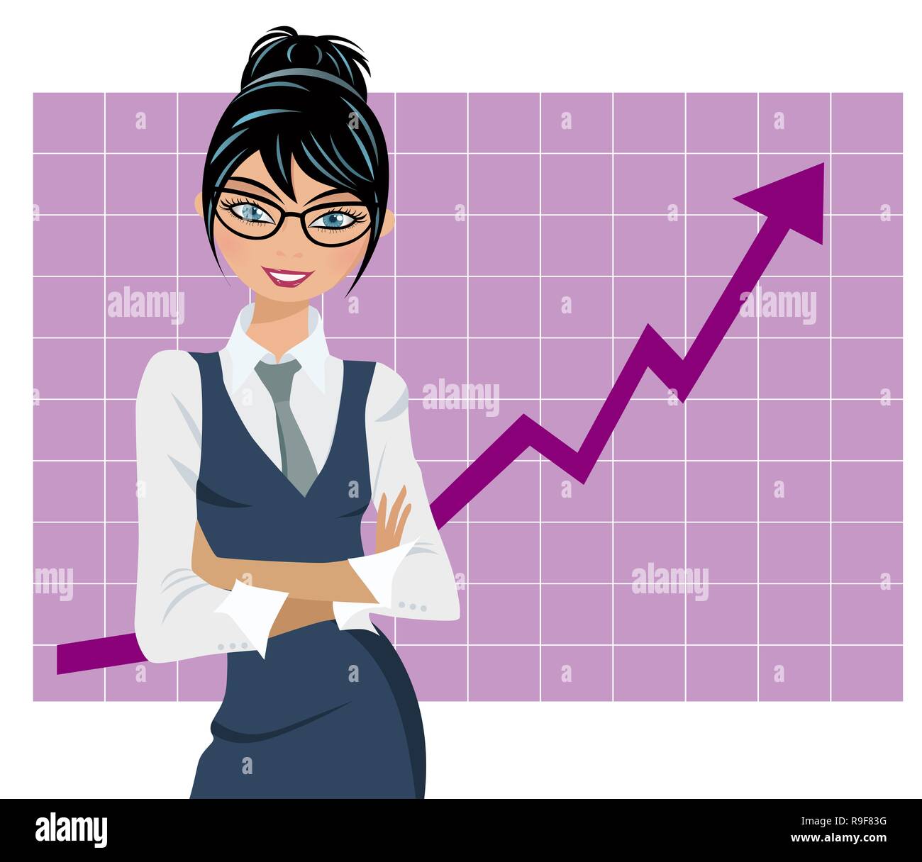 Successful Business Woman Graph Stock Photo - Alamy