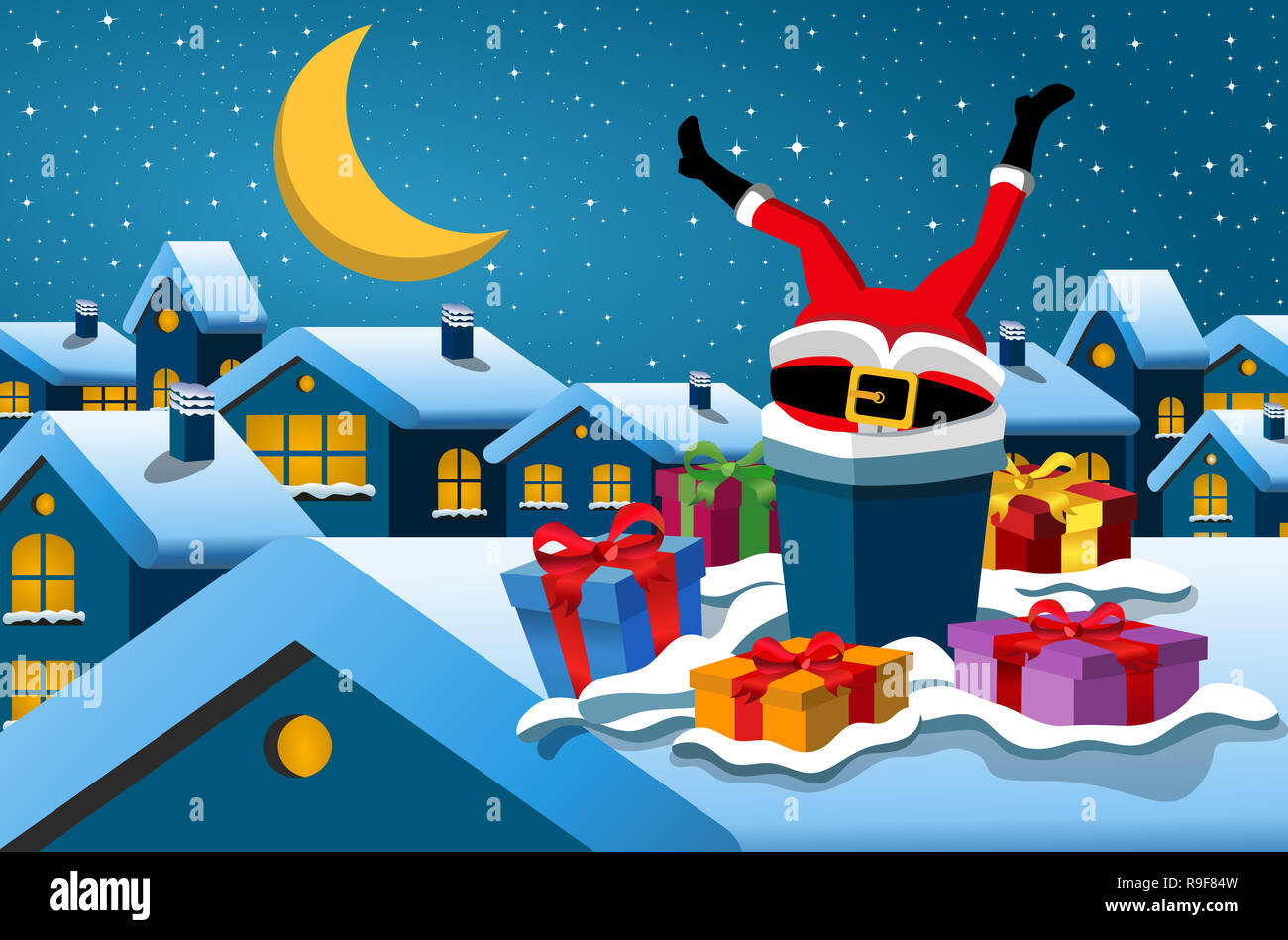 Santa claus stuck in chimney hi-res stock photography and images - Alamy