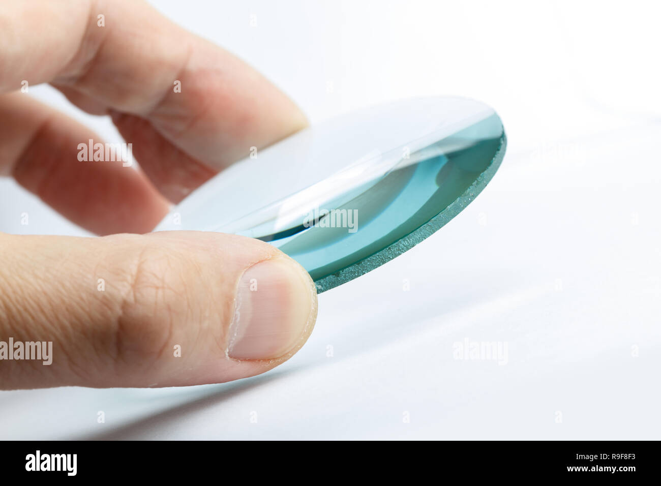 Optical convex lens, glass lens close up Stock Photo - Alamy