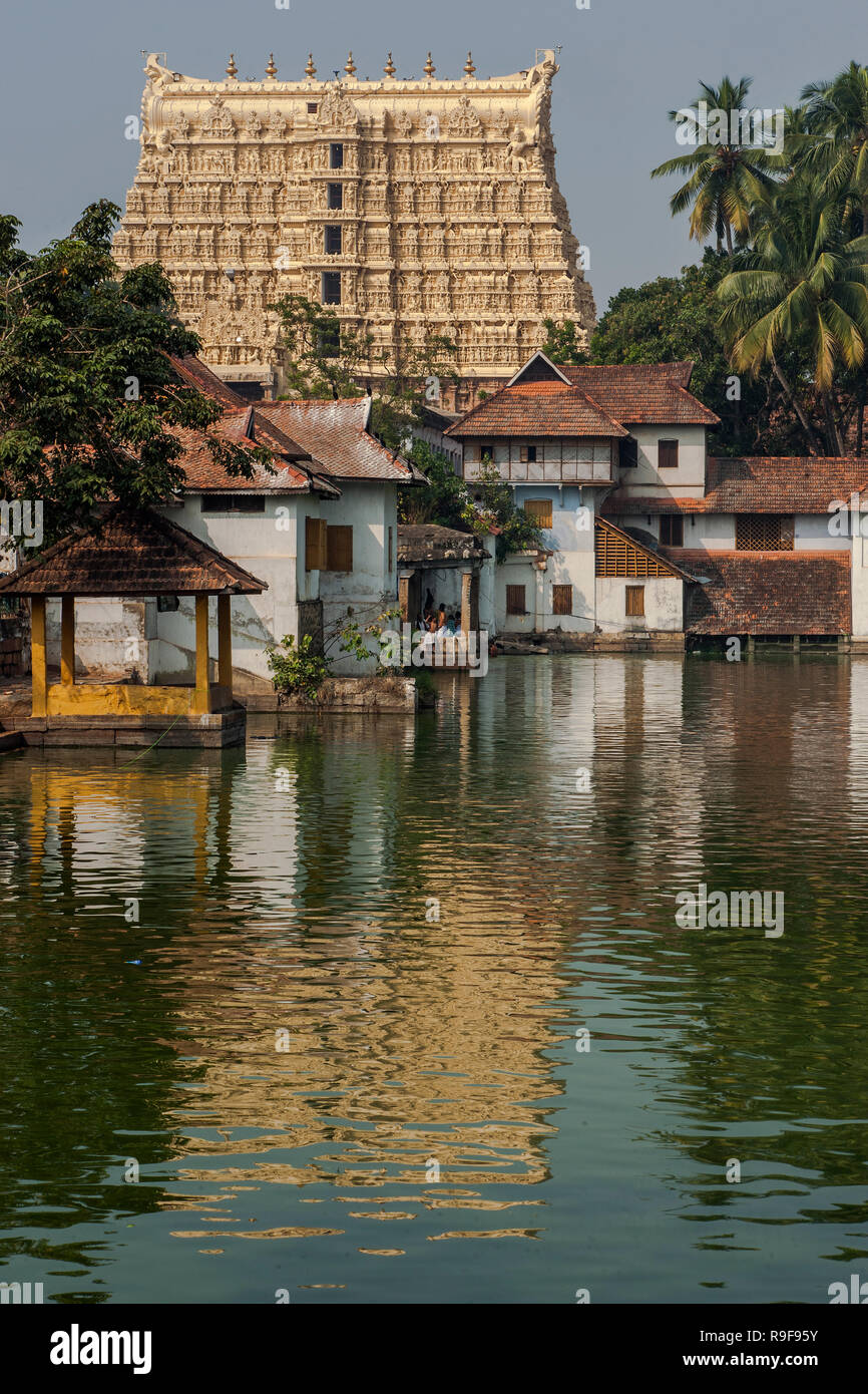 Padmanabhaswamy temple pond view hi-res stock photography and images ...