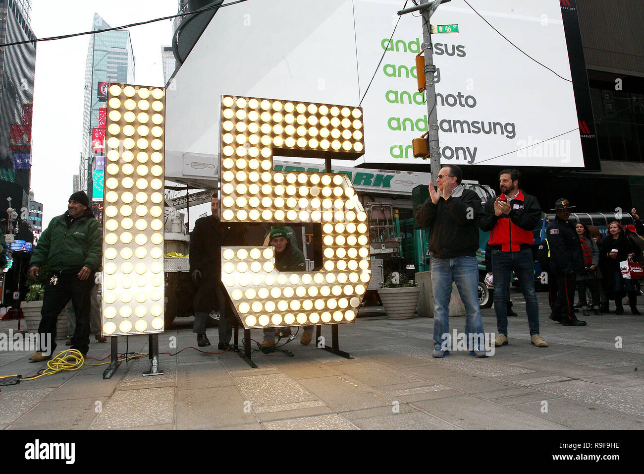 NEW YORK, NY - DECEMBER 16: New Year's Eve Numerals Arrive In Times ...
