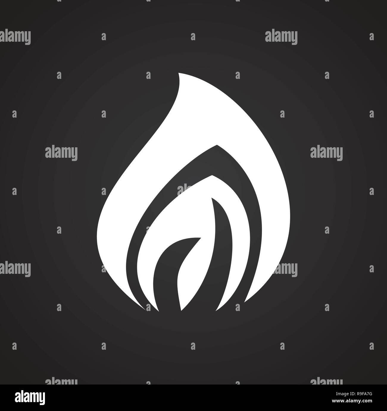 Flame icon on black background for graphic and web design, Modern ...