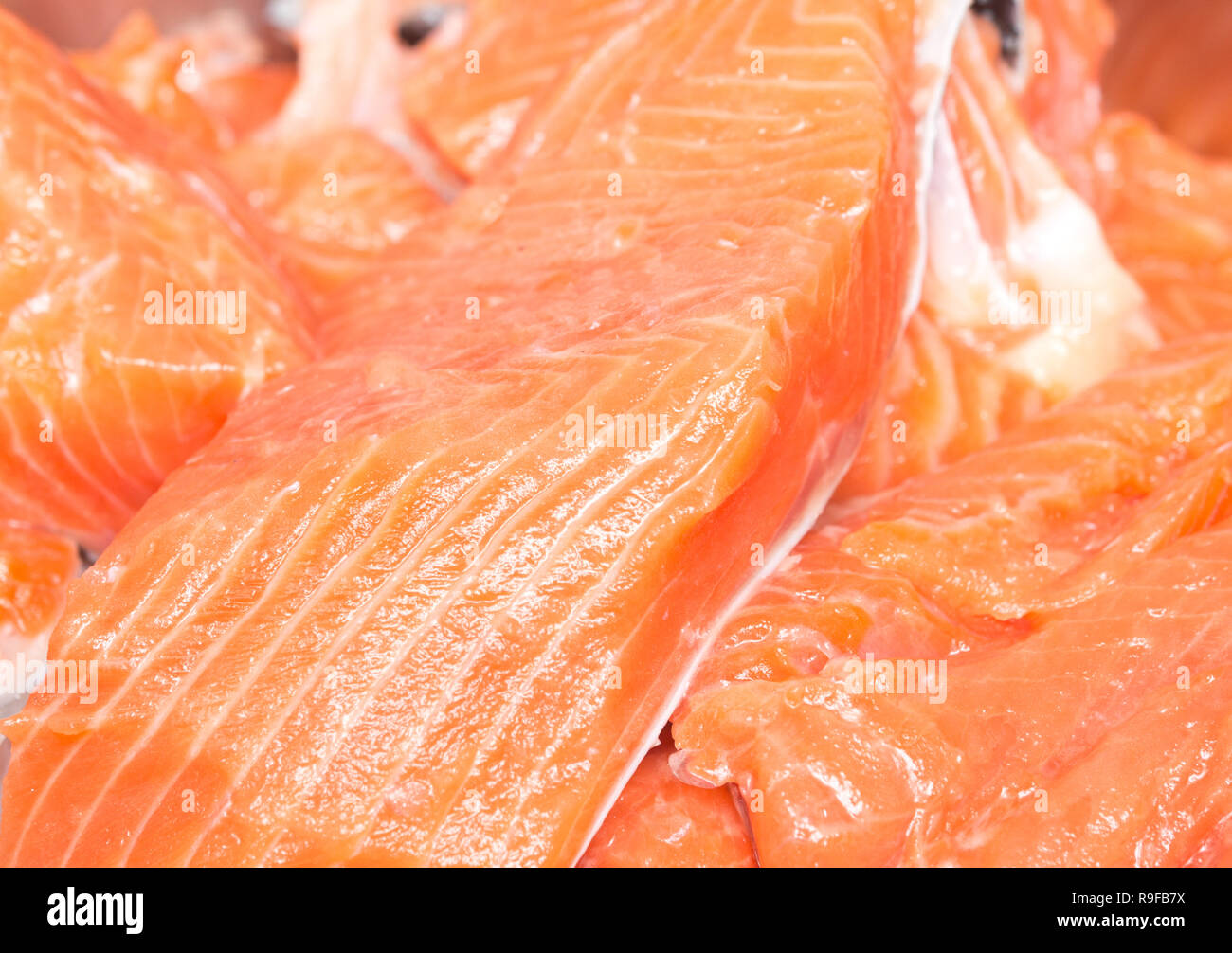 Pieces of salmon Stock Photo - Alamy