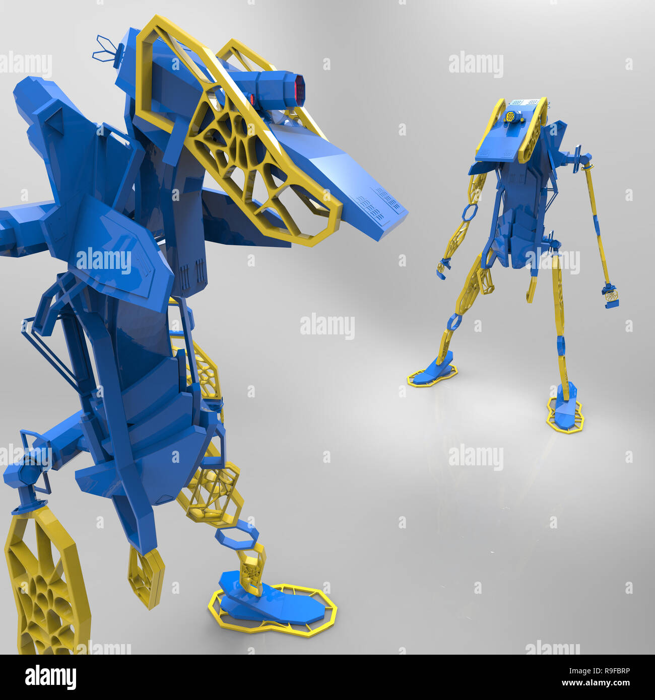 3D generative design of a robot - 3D Illustration Stock Photo - Alamy