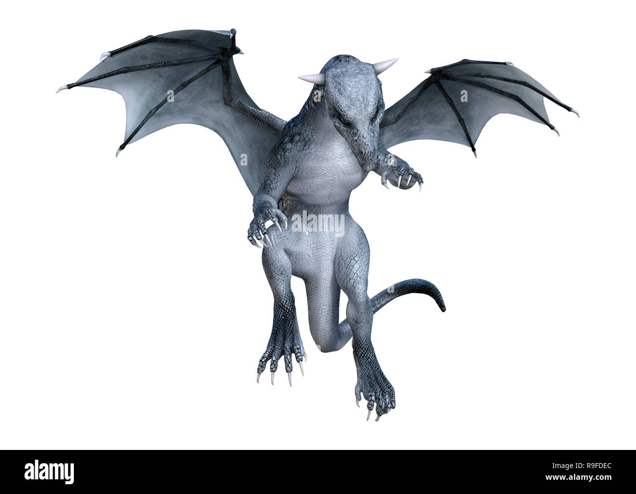 3D rendering of a fantasy whelp dragon isolated on white background ...