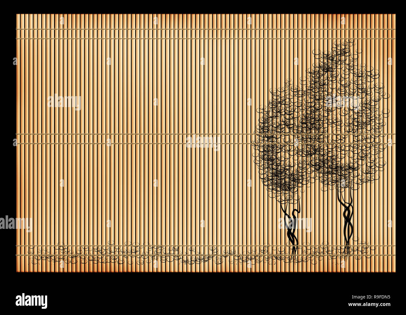 Background - an ancient volumetric Japanese reed mat Stock Photo - Alamy