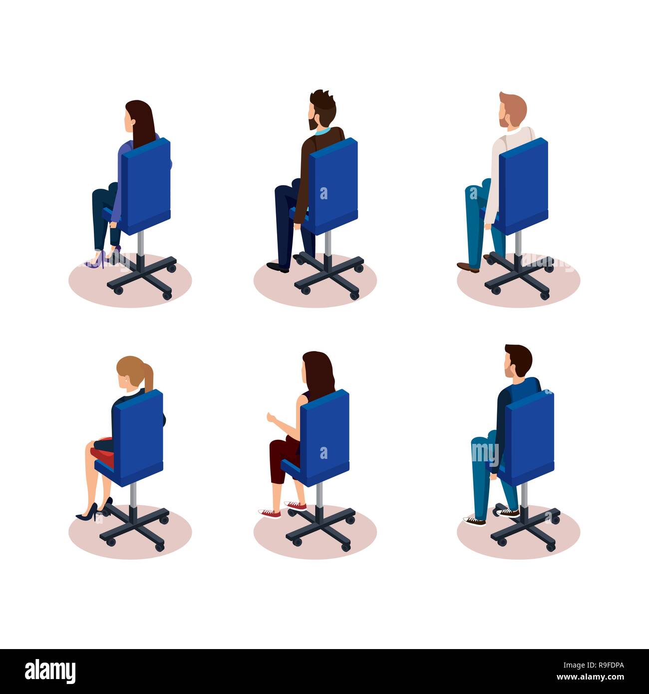 group of business people sitting in office chairs Stock Vector Image ...