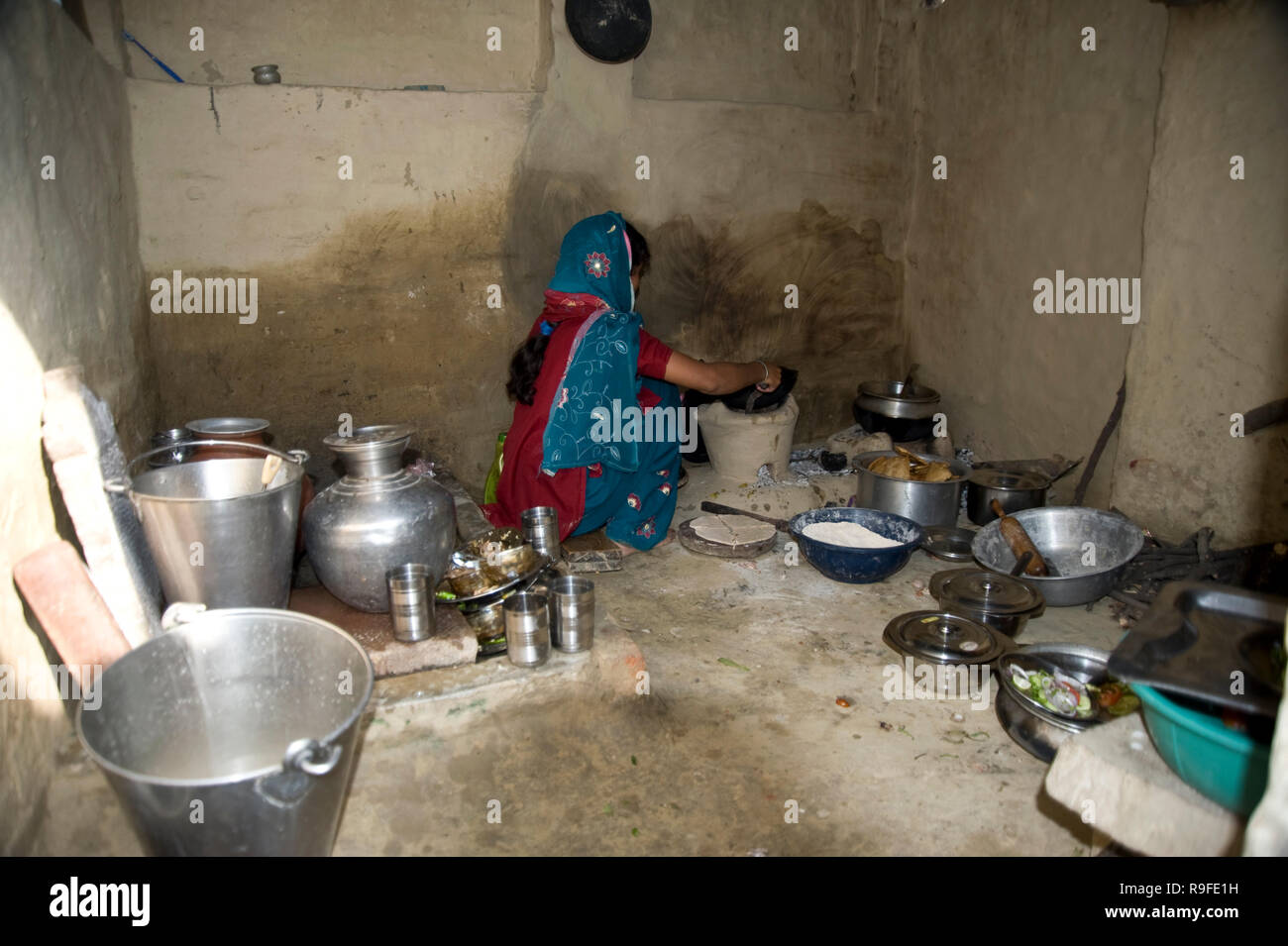 Varanasi / India 20 September 2011 Traditional way of making food ...