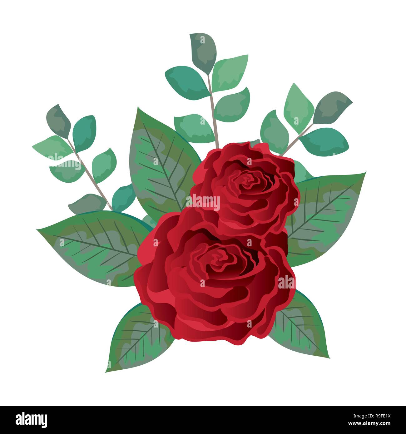 Rosebush illustration Cut Out Stock Images & Pictures - Alamy