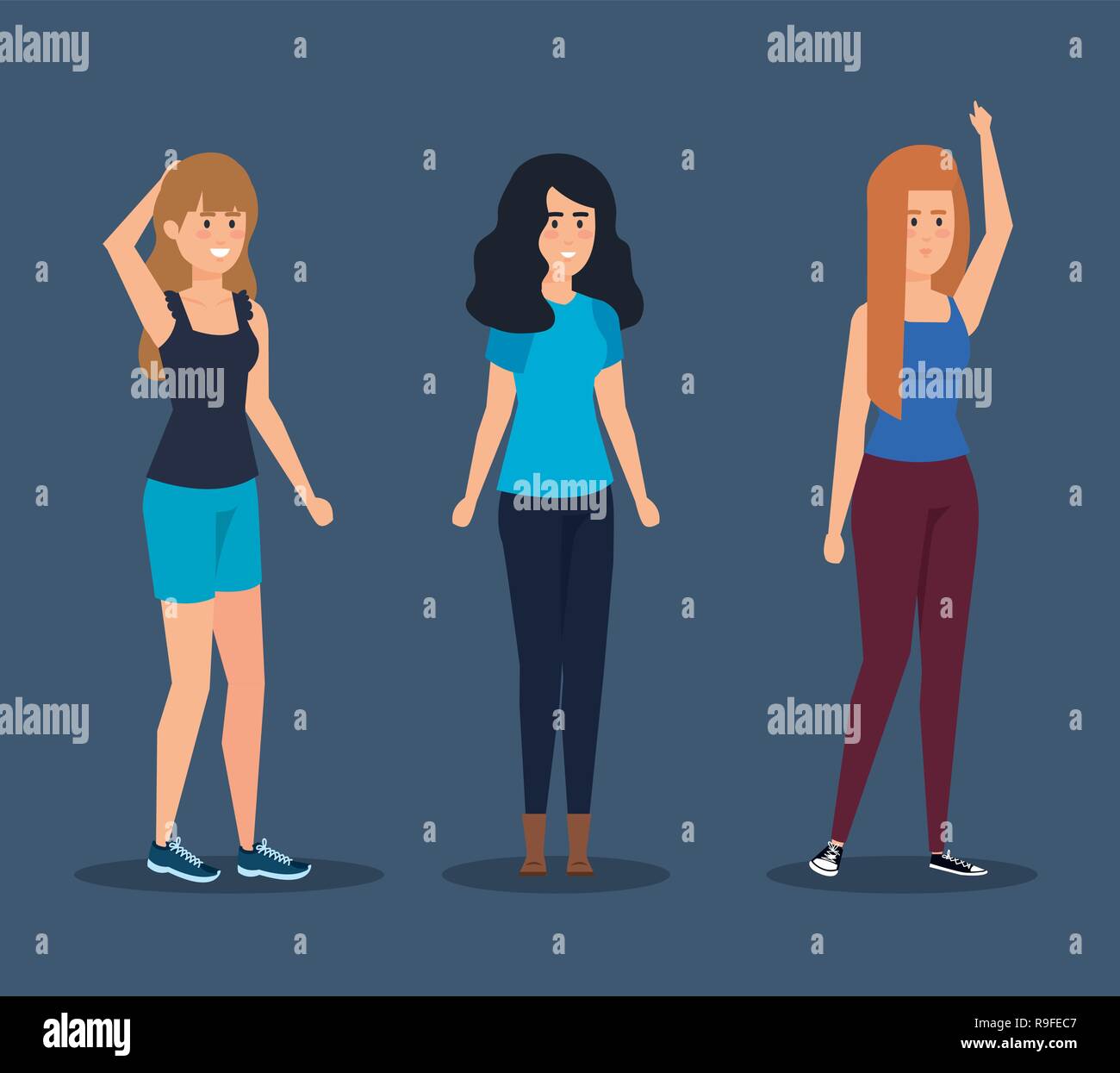 group of girls avatars characters Stock Vector Image & Art - Alamy
