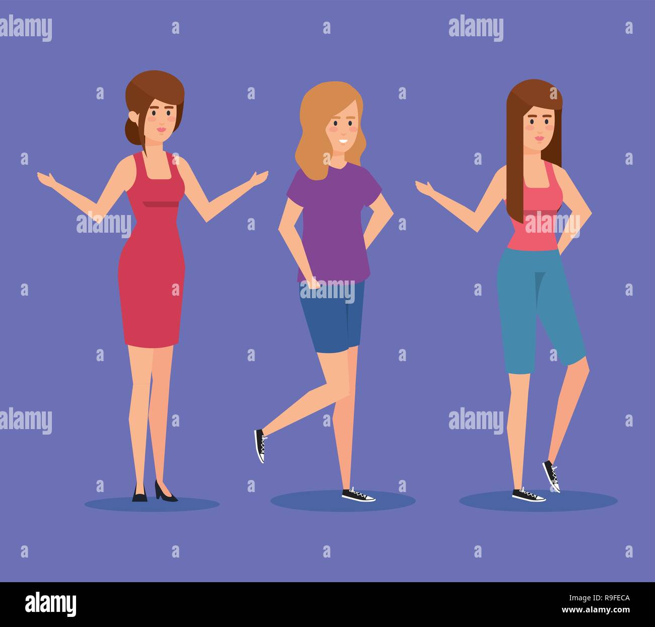 group of girls avatars characters Stock Vector Image & Art - Alamy