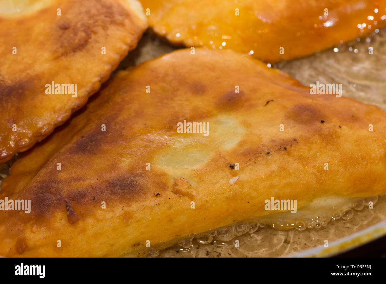 Cheburek fried pie meat hi-res stock photography and images - Alamy