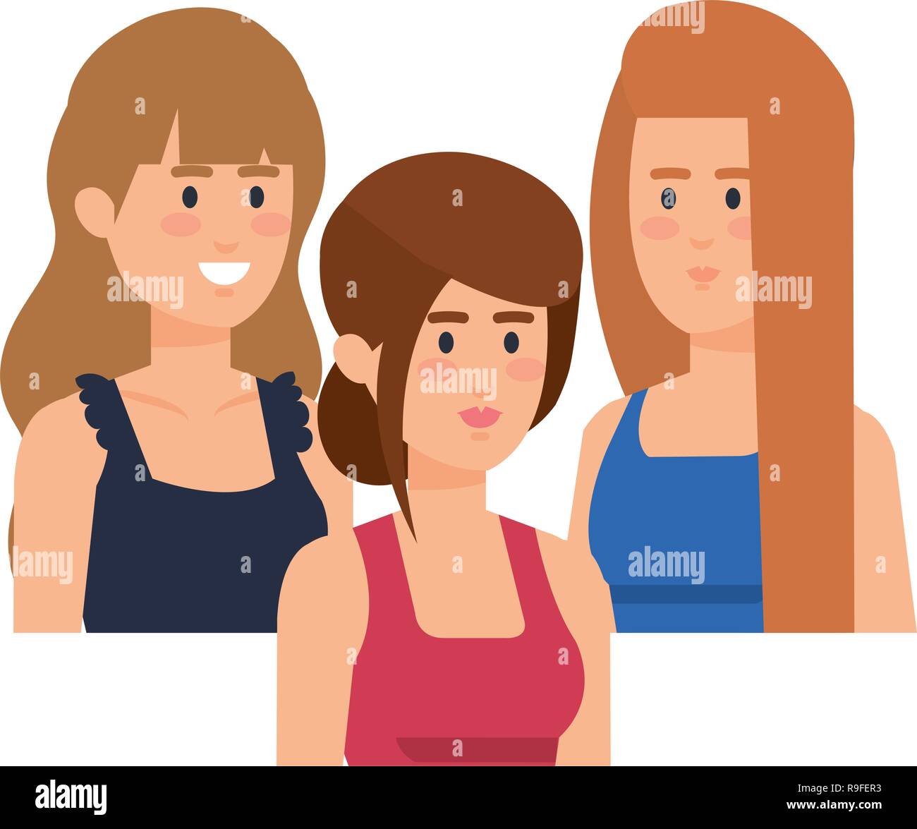 group of girls avatars characters Stock Vector Image & Art - Alamy