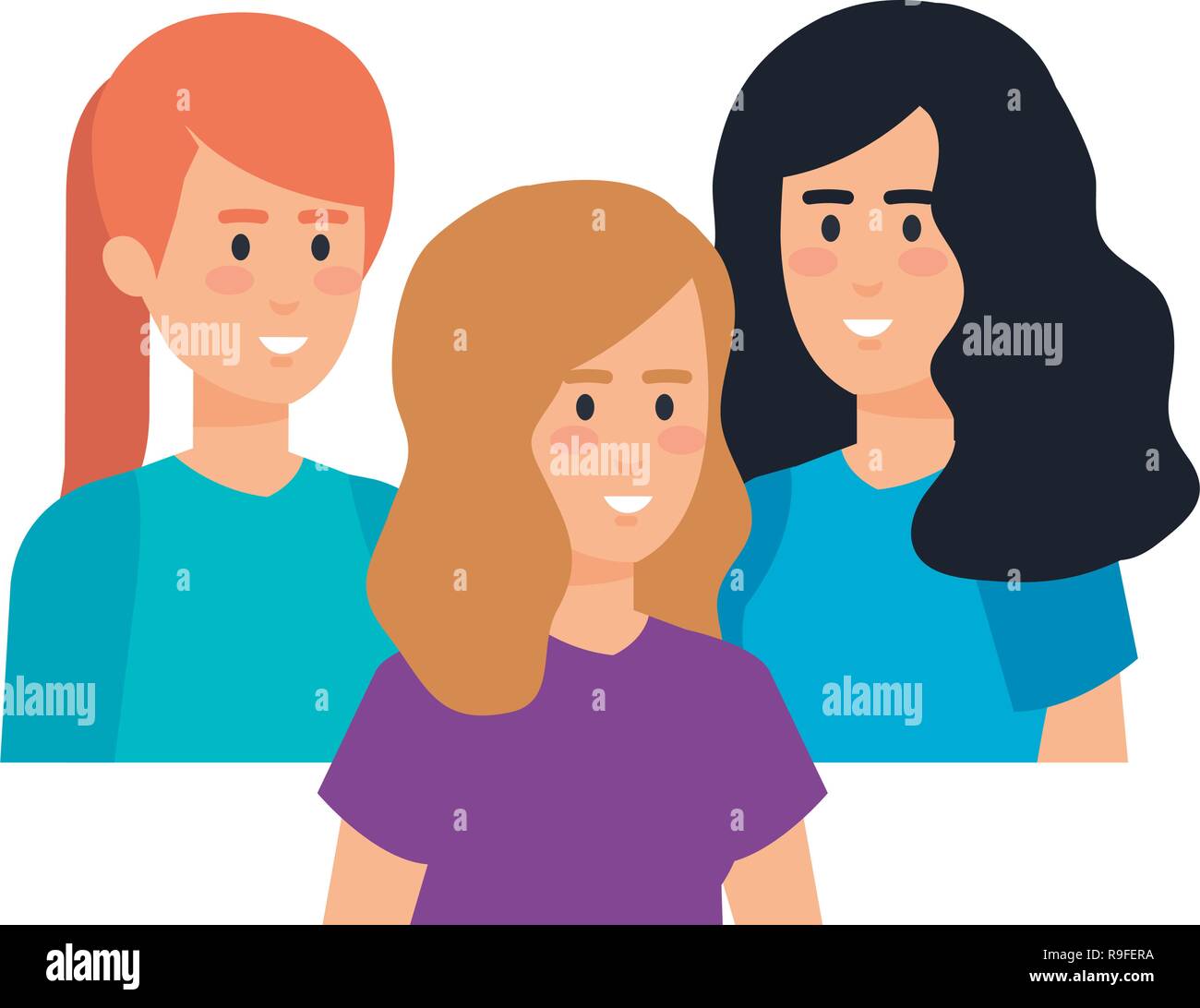 group of girls avatars characters Stock Vector Image & Art - Alamy