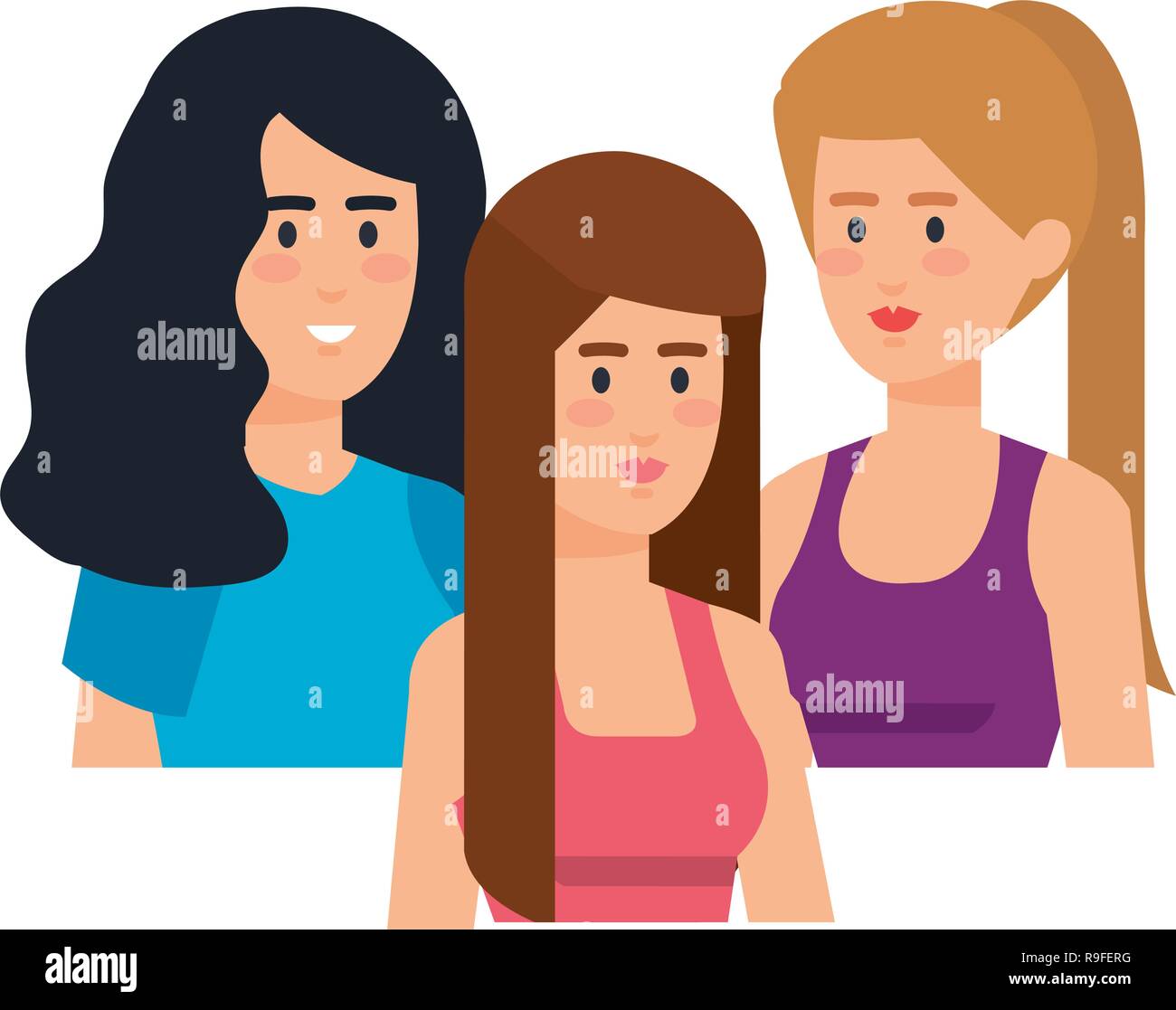 group of girls avatars characters Stock Vector Image & Art - Alamy